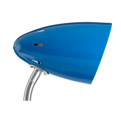 Interiors by Premier Blue Gloss Desk Lamp, Adjustable Living Room Desk ...