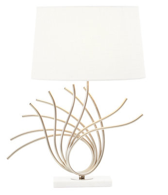 Interiors by Premier Brushed Chrome Spoke Table Lamp