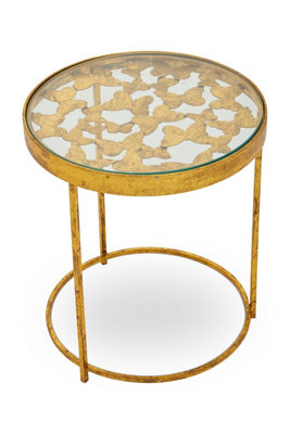 Interiors by Premier Butterfly Side Table For Living Room, Gold Round ...