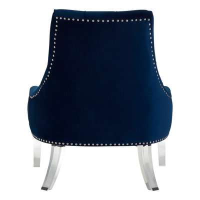 Buy Interiors by Premier Button Tufted Blue Chair at B&Q