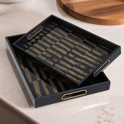 Interiors by Premier Celina Set Of Two Rectangular Trays