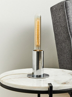 Interiors by Premier Chrome Finish Table Lamp, Easy to Assemble Bedside ...