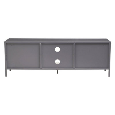 Interiors By Premier Classic Two Door Grey Metal Media Unit, Industrial ...