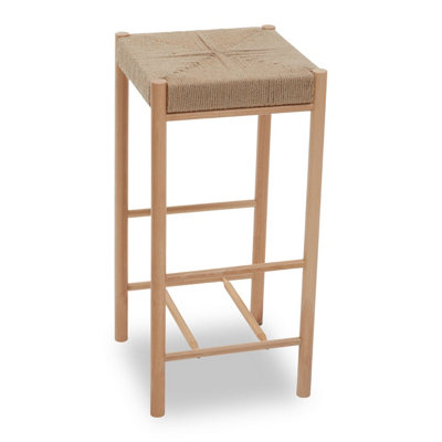 Interiors By Premier Comfortable Natural Wood Bar Stool, Intricately ...