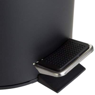 Interiors By Premier Compact 3Ltr Matte Black Pedal Bin, Stylish Design ...