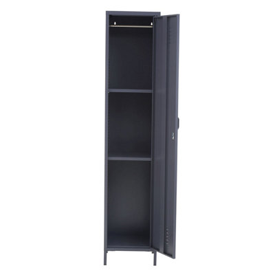 Interiors By Premier Compact Grey Tall One Door Locker, Lockable Design ...