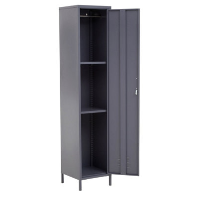Interiors By Premier Compact Grey Tall One Door Locker, Lockable Design ...