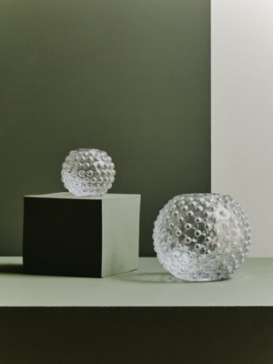 Interiors by Premier Compact Large Round Glass Vase, Functional Round ...