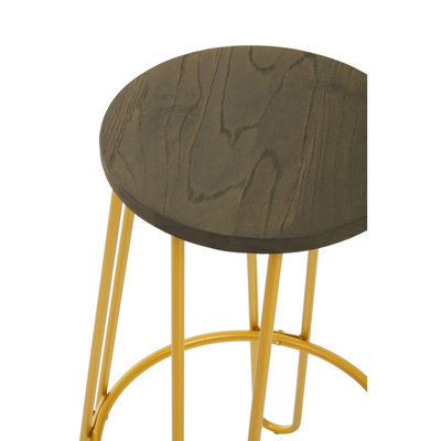 Interiors by Premier Contemporary Gold Finish Metal Bar Stool, Hairpin ...