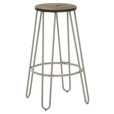 Interiors by Premier Contemporary Grey Metal Bar Stool, Hairpin Stool ...