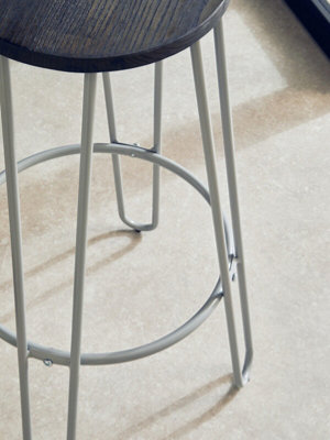 Interiors by Premier Contemporary Grey Metal Bar Stool, Hairpin Stool ...