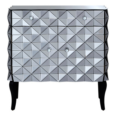 Interiors by Premier Contemporary Silver Finish Cabinet, Geometric ...