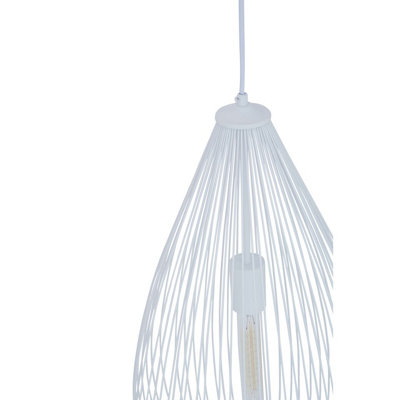 Interiors By Premier Contemporary Teardrop White Pendant Light ...
