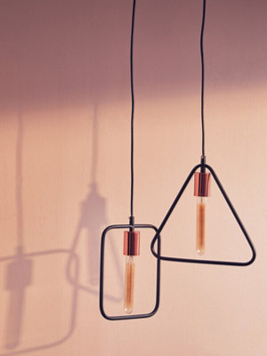 Interiors By Premier Contemporary Triangular Pendant Light, Lightweight ...
