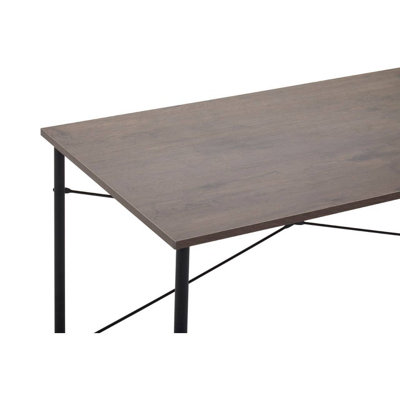 Interiors By Premier Dark Oak Desk With Black Metal Frame,Office Desk ...
