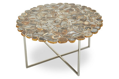 Interiors by Premier Distinctive Agate Coffee Table With Cross Base ...