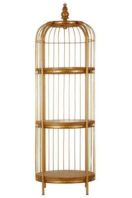 Interiors By Premier Distinctive Design Medium Gold Finish Birdcage ...