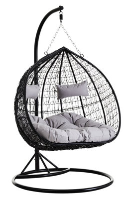 Interiors by Premier Double Black Hanging Chair with Round Base ...