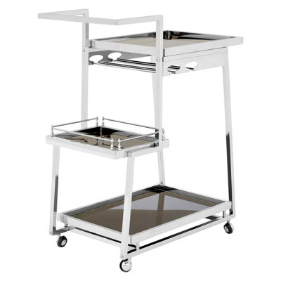 Interiors By Premier Durable 3 Tier Silver Finish Trolley, Elegant ...