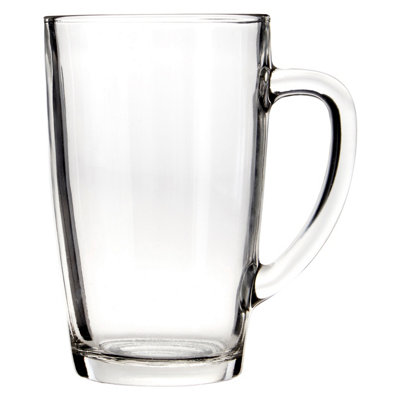 Interiors By Premier Durable Clear Tall Glass Mugs Set Of 4 Durable Coffee Mugs Versatile Coffee Cups Light Weight Glass Mugs