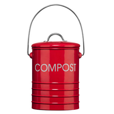 Interiors By Premier Durable Red Composite Bin With Handle, Lightweight ...