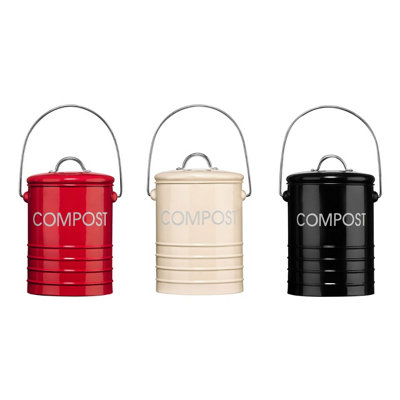 Interiors By Premier Durable Red Composite Bin With Handle, Lightweight ...