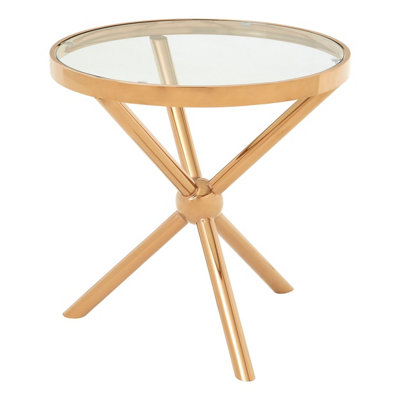 Interiors By Premier Durable Round Rose Gold Side Table, Elegant Small ...