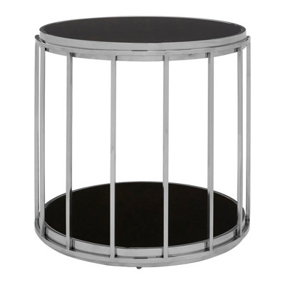 Interiors By Premier Durable Silver Cage Design Side Table, Luxurious ...