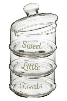 Interiors by Premier Durable Stackable 3Pc Glass Storage Jar, Stylish ...