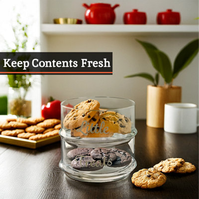 Interiors by Premier Durable Stackable 3Pc Glass Storage Jar, Stylish ...