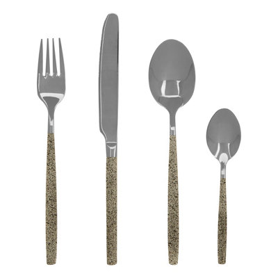 Interiors by Premier Elegant 16 Pc Marble Pattern Cutlery set ...