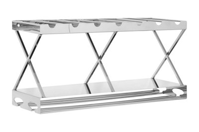 Interiors By Premier Elegant 2 Tier 7 Bottle Silver Wine Rack, Space ...