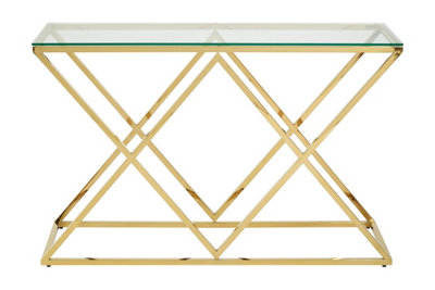 Interiors by Premier Elegant Design Gold Finish Console Table ...