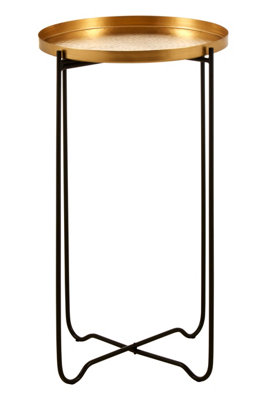 Interiors by Premier Elegant Design Gold Finish Round Top Side Table ...