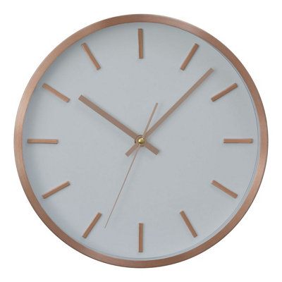 Interiors by Premier Elko Large 3D Effect Copper Wall Clock | DIY at B&Q