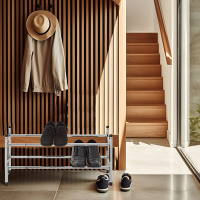 Interiors by Premier Extendable Shoe Rack 2 Tier Shoe Stand, Angled ...