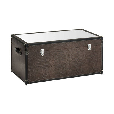 Interiors by Premier Faux Leather Storage Trunk, Luxe Faux Snake Skin ...