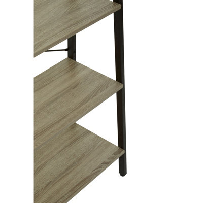 Interiors By Premier Five Tier Grey Oak Veneer Ladder Shelf Unit ...
