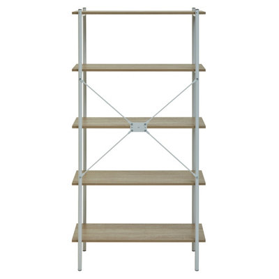 Interiors By Premier Five Tier Natural Oak Shelf Unit, Versatile And ...