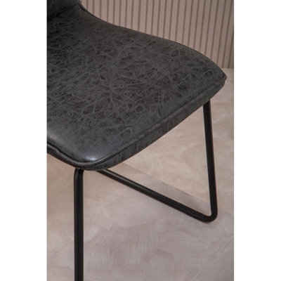 Interiors By Premier Foundry Black Leather Effect Chair Easy To Clean