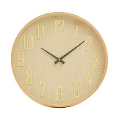 Interiors by Premier Functional Natural Wall Clock, Sleek And Sturdy ...