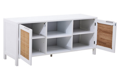 Interiors by Premier Functional White Wood Media Unit, Multi Pupose ...
