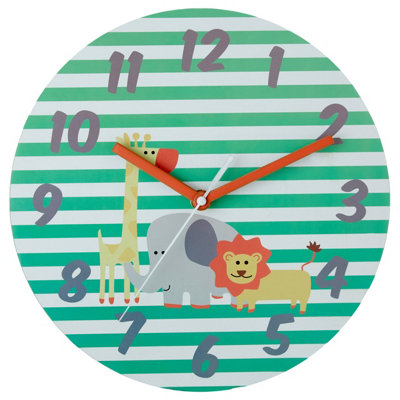 Interiors by Premier Funky Design Safari Wall Clock, Animal Graphics ...