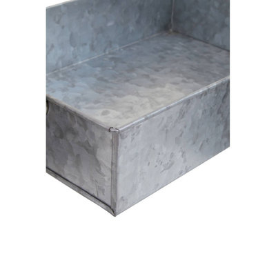 Interiors by Premier Galvanised Steel Rectangular Tray, Rustic Metal ...