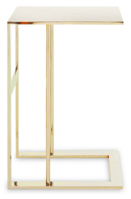 Interiors by Premier Gold C-Shaped Side Table, Luxury Metal Accent ...