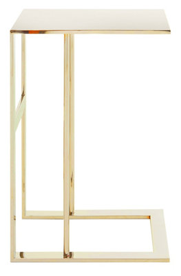 Interiors by Premier Gold C-Shaped Side Table, Luxury Metal Accent ...