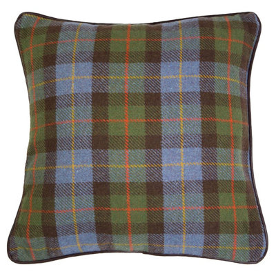 Interiors by Premier Green Check Throw Cushion, Polyester Décor Cushion ...