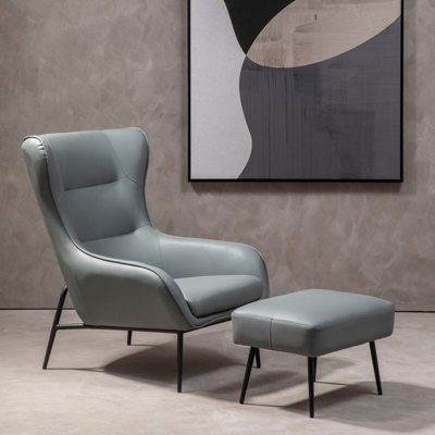 Interiors by Premier Grey Armchair And Footstool