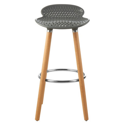 Interiors by Premier Grey Pp Seat Bar Stool, Easy to Clean Kitchen Bar ...