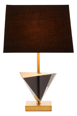 Interiors by Premier Halina Smoked Crystal Table Lamp with Gold Metal